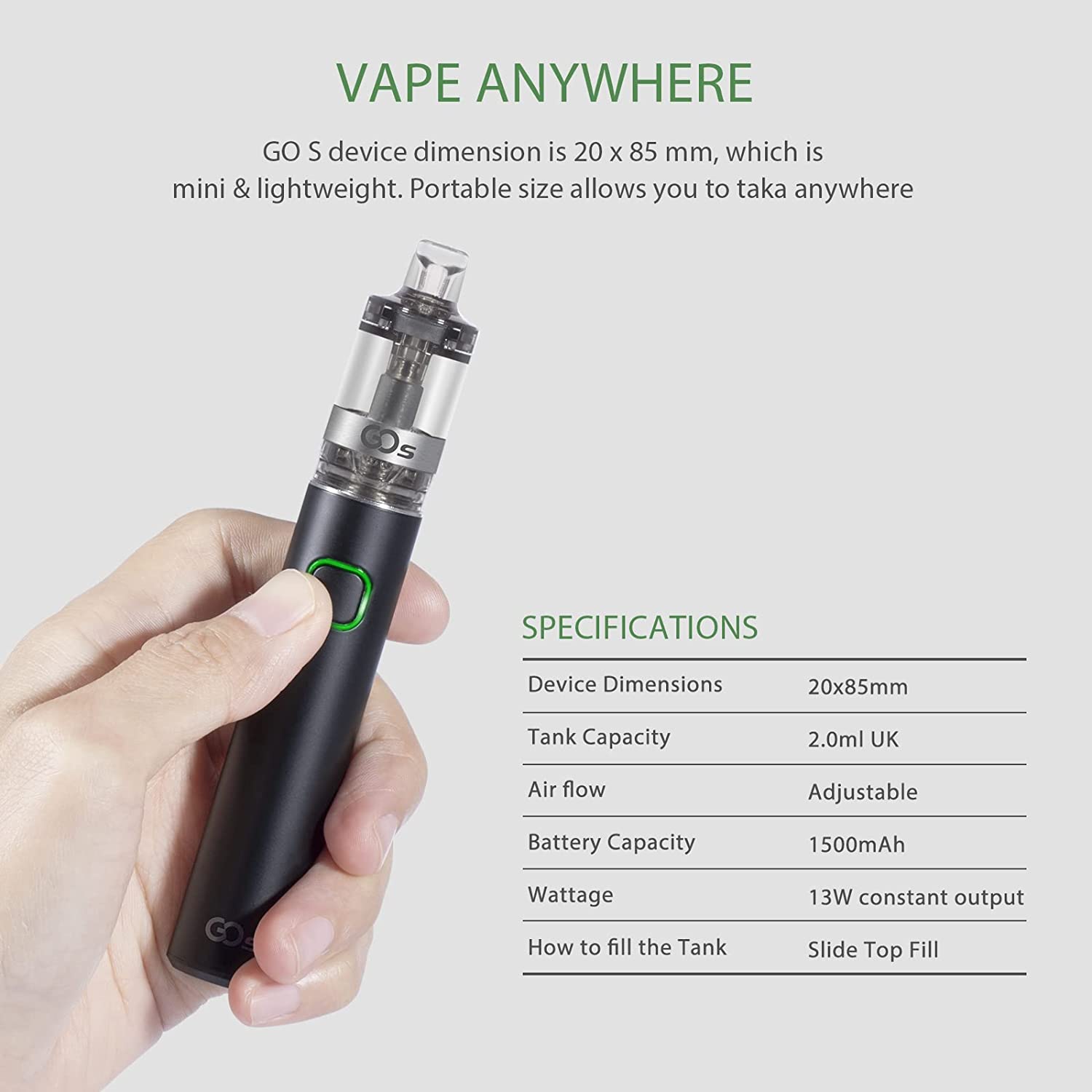 Innokin GO S Vape Pen + 2 Tanks (2ml each) Starter Kit - Vaporizer ...